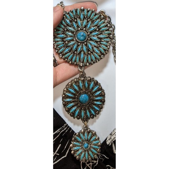 Jewelry | Graduated Turquoise Medallion Necklace | Poshmark